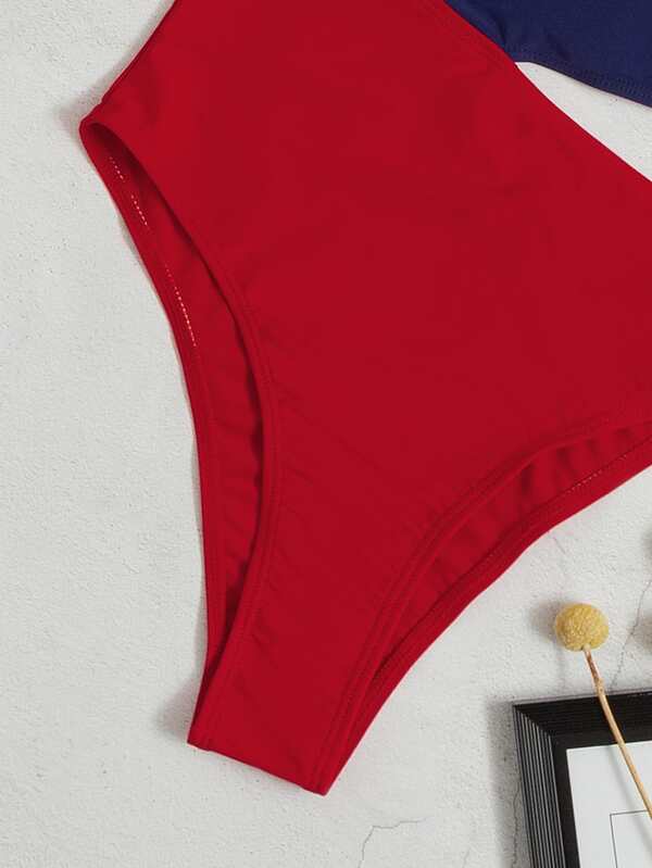 SHEIN Swim Vcay 2pack Color Block Cut-out One Piece Swimsuit | SHEIN USA