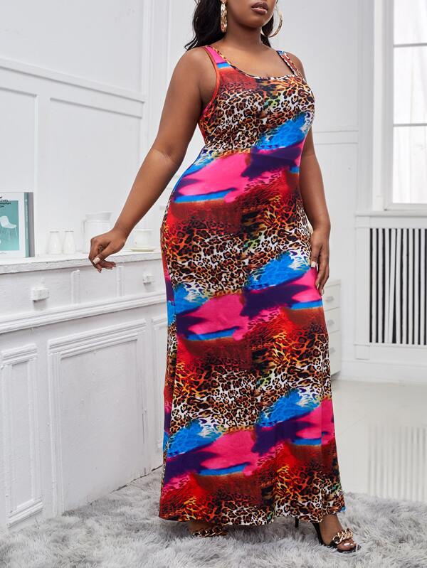 Shein Slayr Plus Leopard Print Maxi Dress Shein Usa