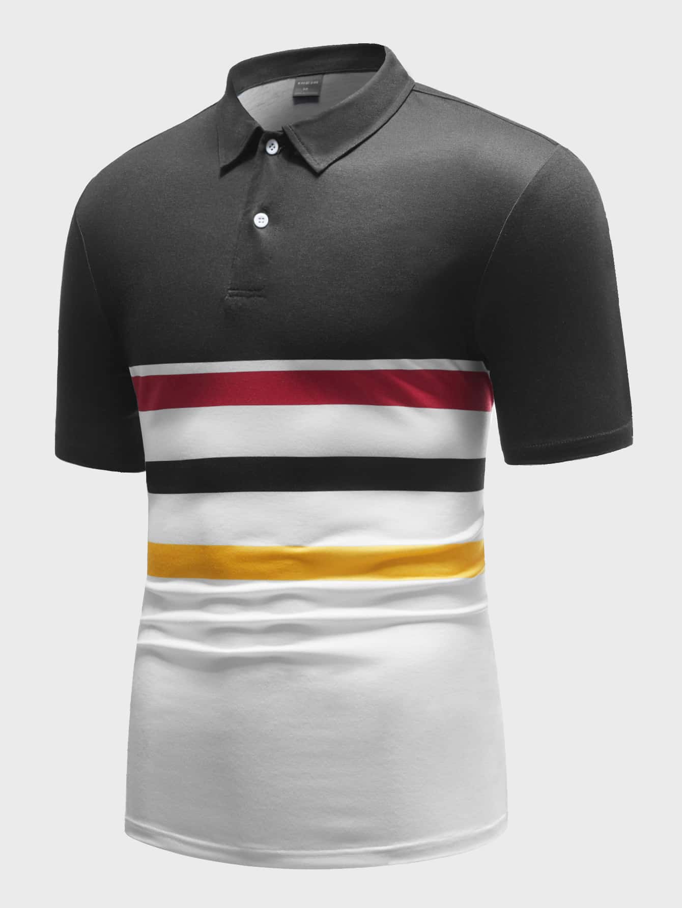 SHEIN Hombres Camisa polo de rayas combinadas