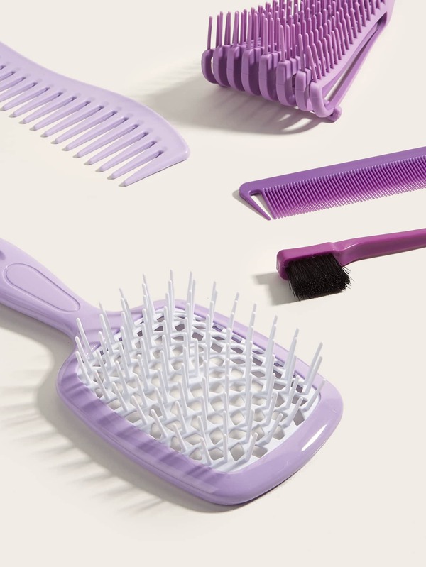 Hairdressing Comb Five-Piece Set Hair Dyeing Comb Stainless Steel Mouse ...