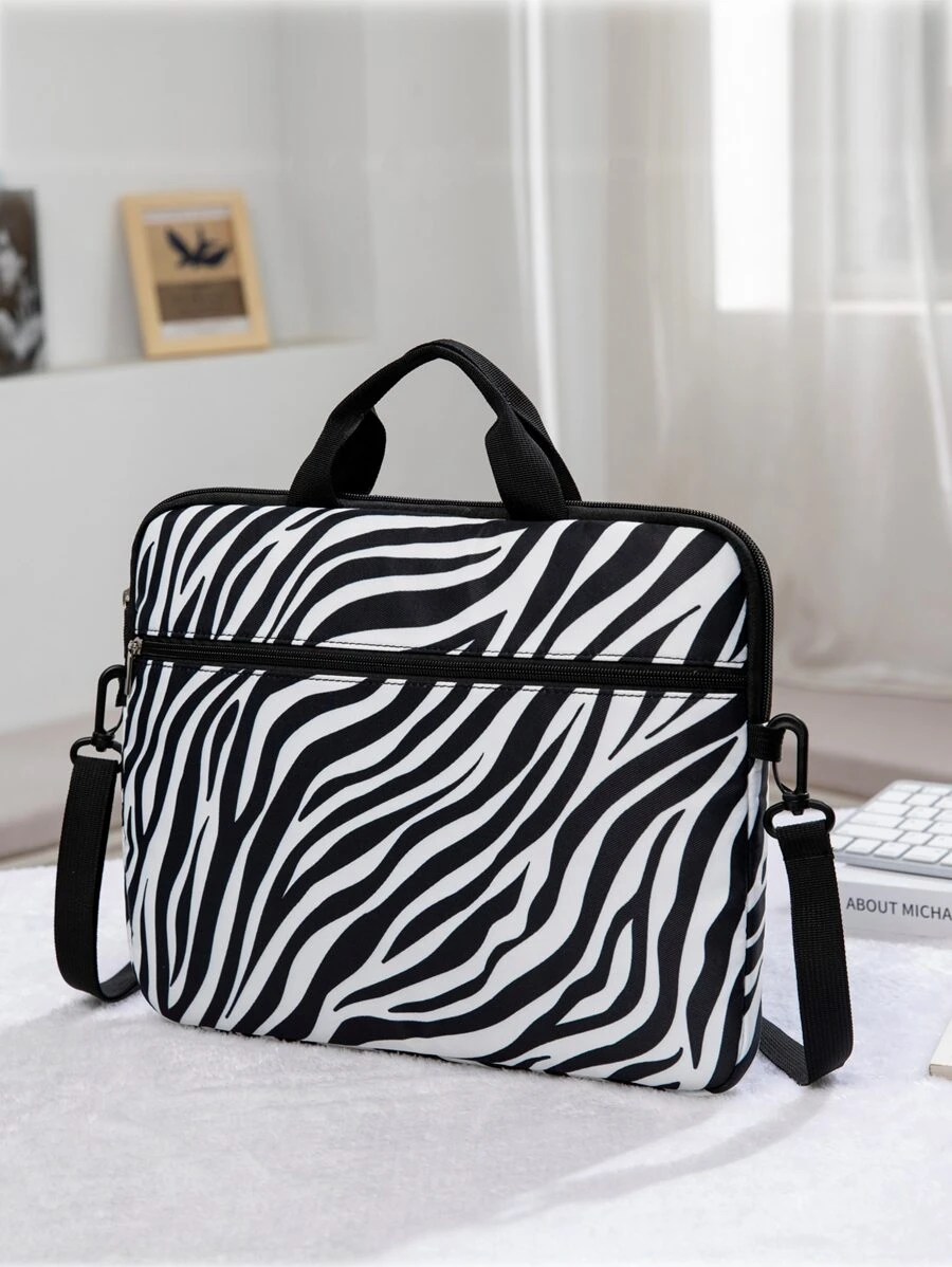 Zebra Striped Laptop Bag | SHEIN USA
