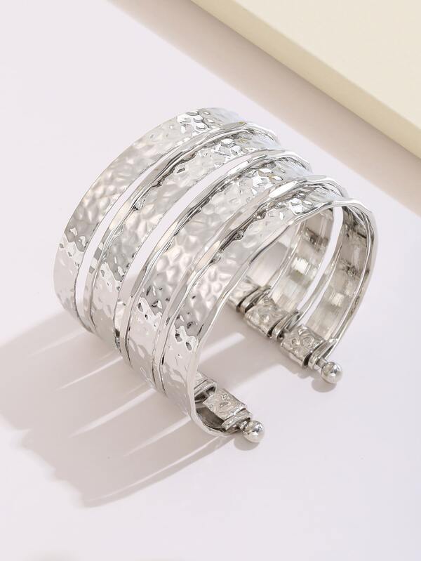 Textured Layered Cuff Bangle | SHEIN USA