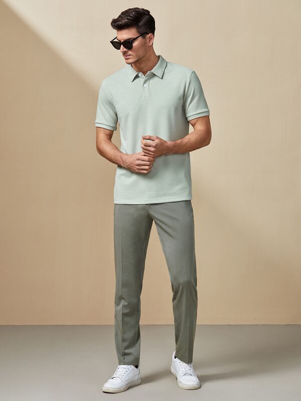 Manfinity Basics Men Solid Half Button Polo Shirt | SHEIN UK