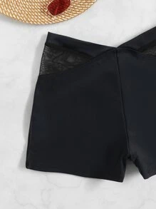 SHEIN Swim Summer Beach Contrast Mesh Bikini Bottom | SHEIN USA