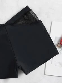 SHEIN Swim Summer Beach Contrast Mesh Bikini Bottom | SHEIN USA