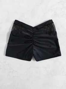 SHEIN Swim Summer Beach Contrast Mesh Bikini Bottom | SHEIN USA