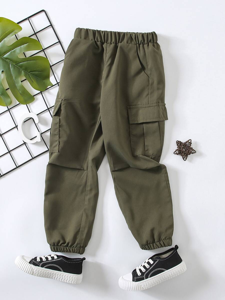 SHEIN Toddler Boys Flap Pocket Cargo Trousers | SHEIN UK