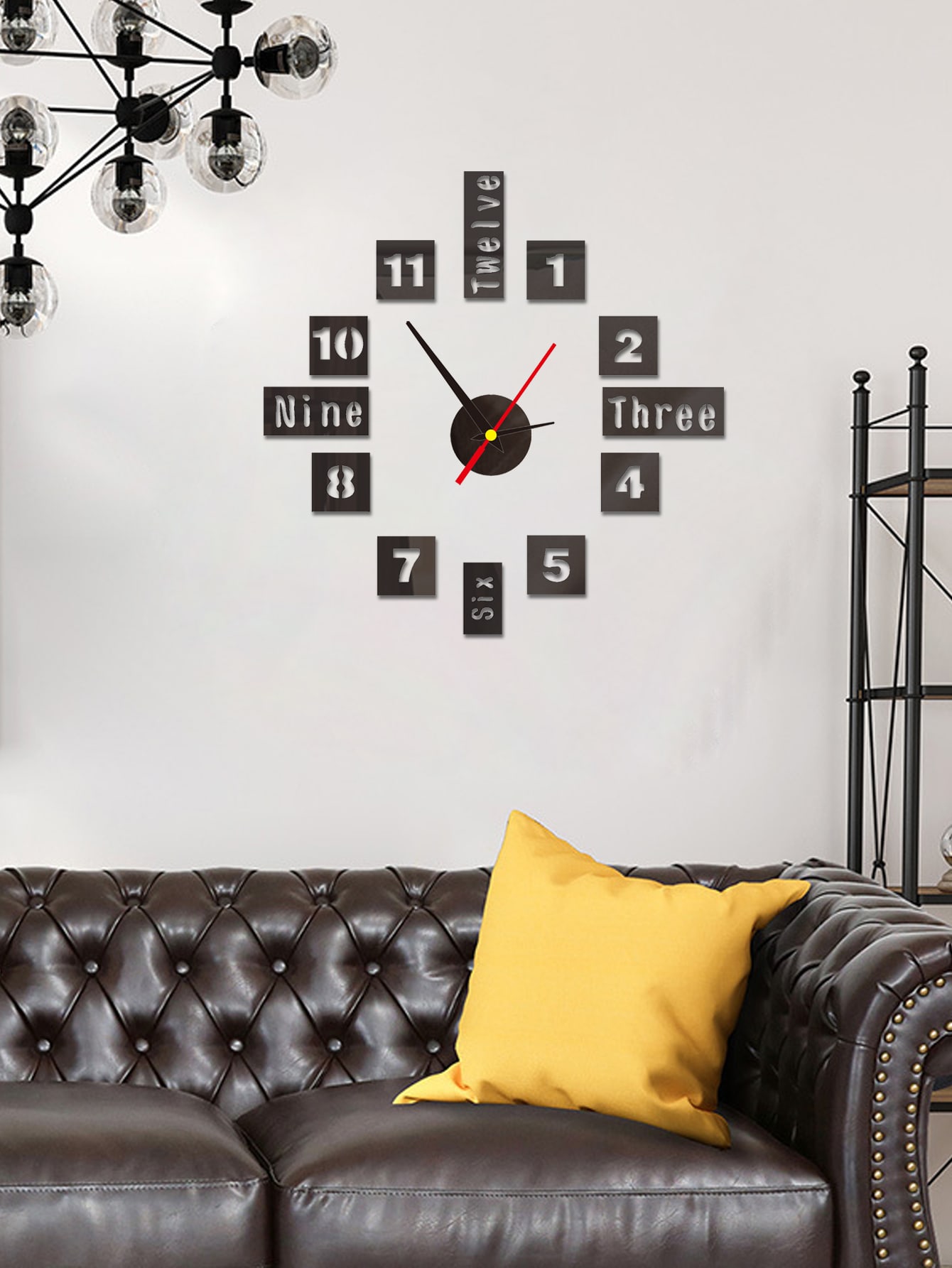 1set Letter Graphic Wall Clock
