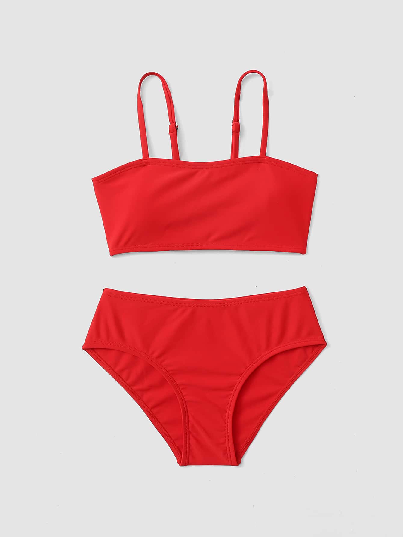 Tween Girl Plain Bikini Set Summer Beach | SHEIN USA