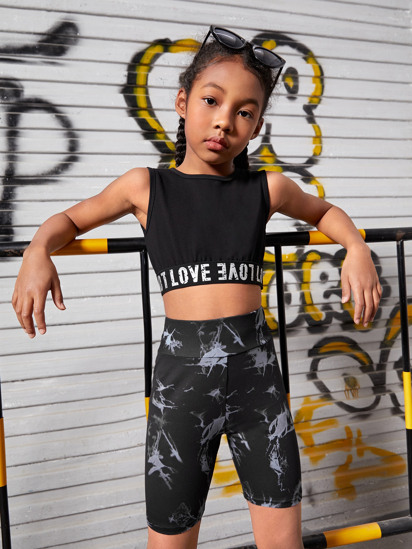 SHEIN Kids HYPEME Girls Wideband Waist Tie Dye Biker Shorts | SHEIN USA