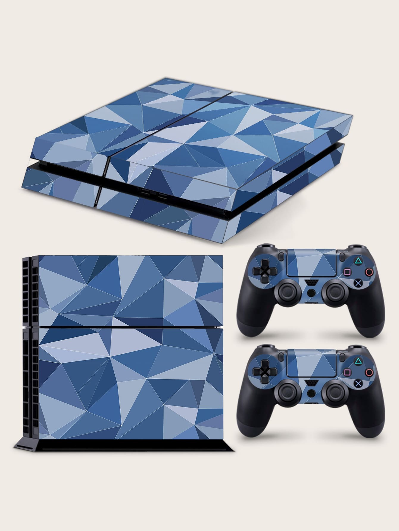 3sheets Geometric Print Sticker For Sony PS4