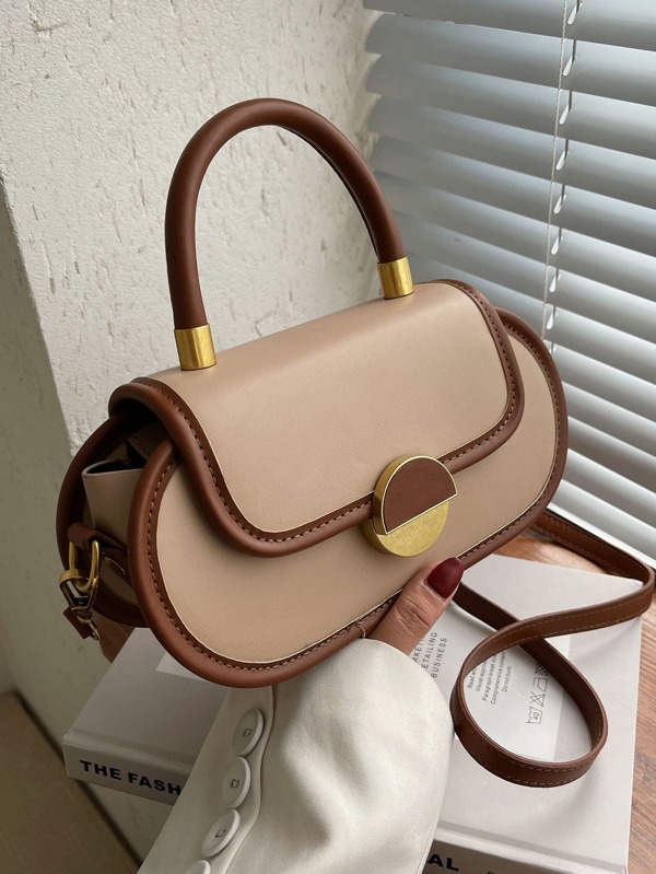 Contrast Binding Flap Satchel Bag | SHEIN USA