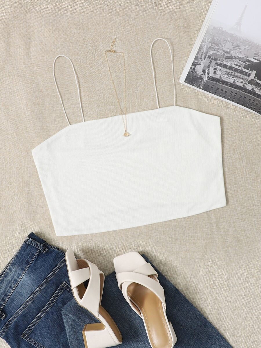 SHEIN X Shawty Bae SHEIN EZwear Plus Ribbed Knit Cami Top | SHEIN