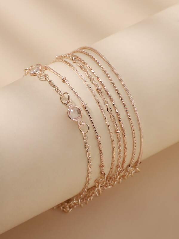 7pcs Minimalist Link Bracelet | SHEIN USA