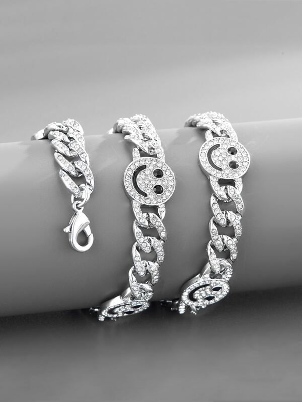 For Women Men Trendy Punk Hip Hop Style Rock Party Full Rhinestone ...