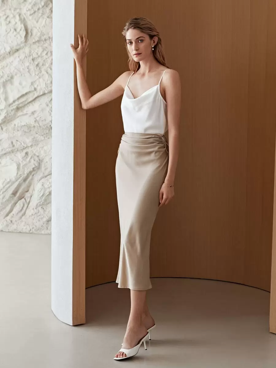 MOTF PREMIUM STRAIGHT FIT DRAWSTRING SKIRT | SHEIN USA