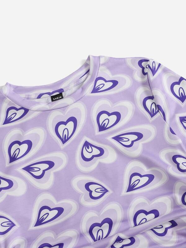 SHEIN Qutie 90s Ruched Drawstring Side Heart Top | SHEIN USA