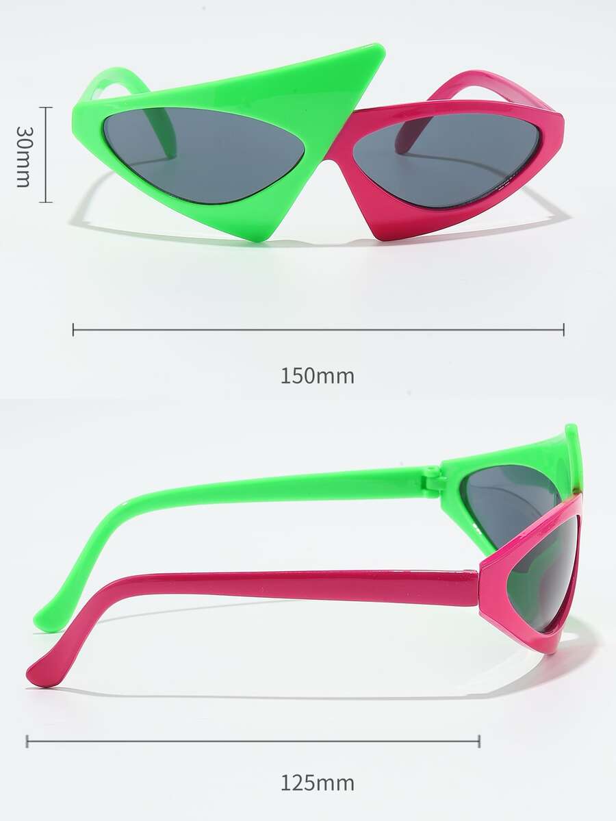 1pc Triangular Color-blocked Novel Personalized Punk Rock Trendy ...