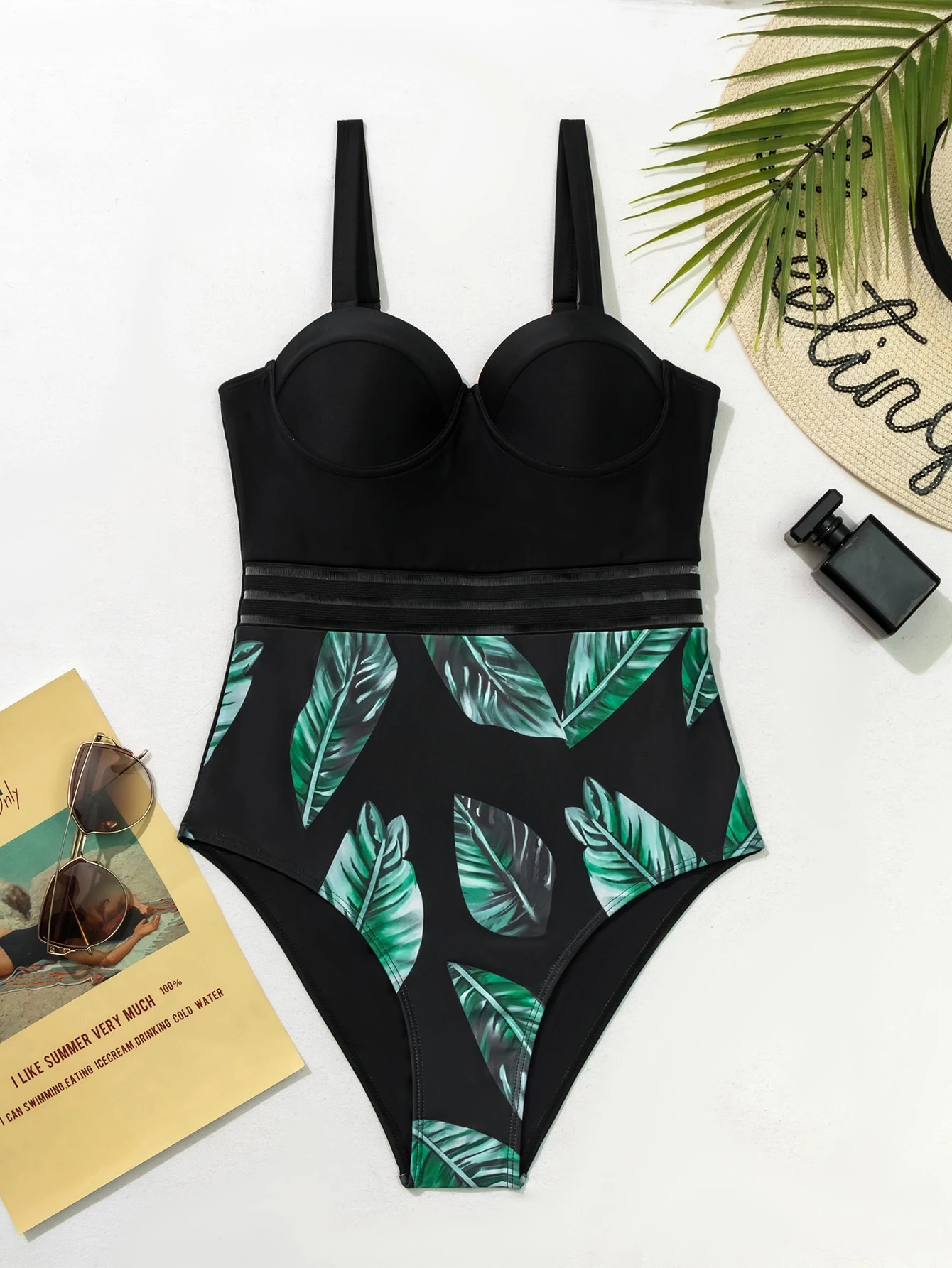 Leaf Print Push Up One Piece Swimsuit | SHEIN USA