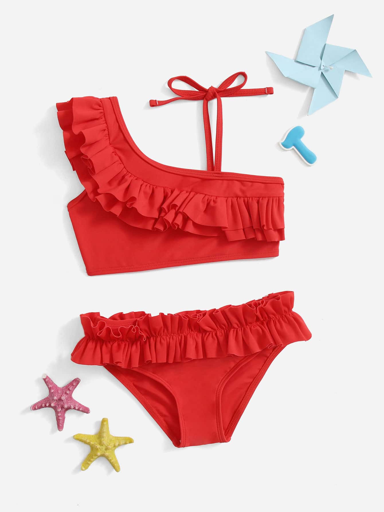 Conjunto de bikini con volantes para niña joven, playa de verano | Mode ...