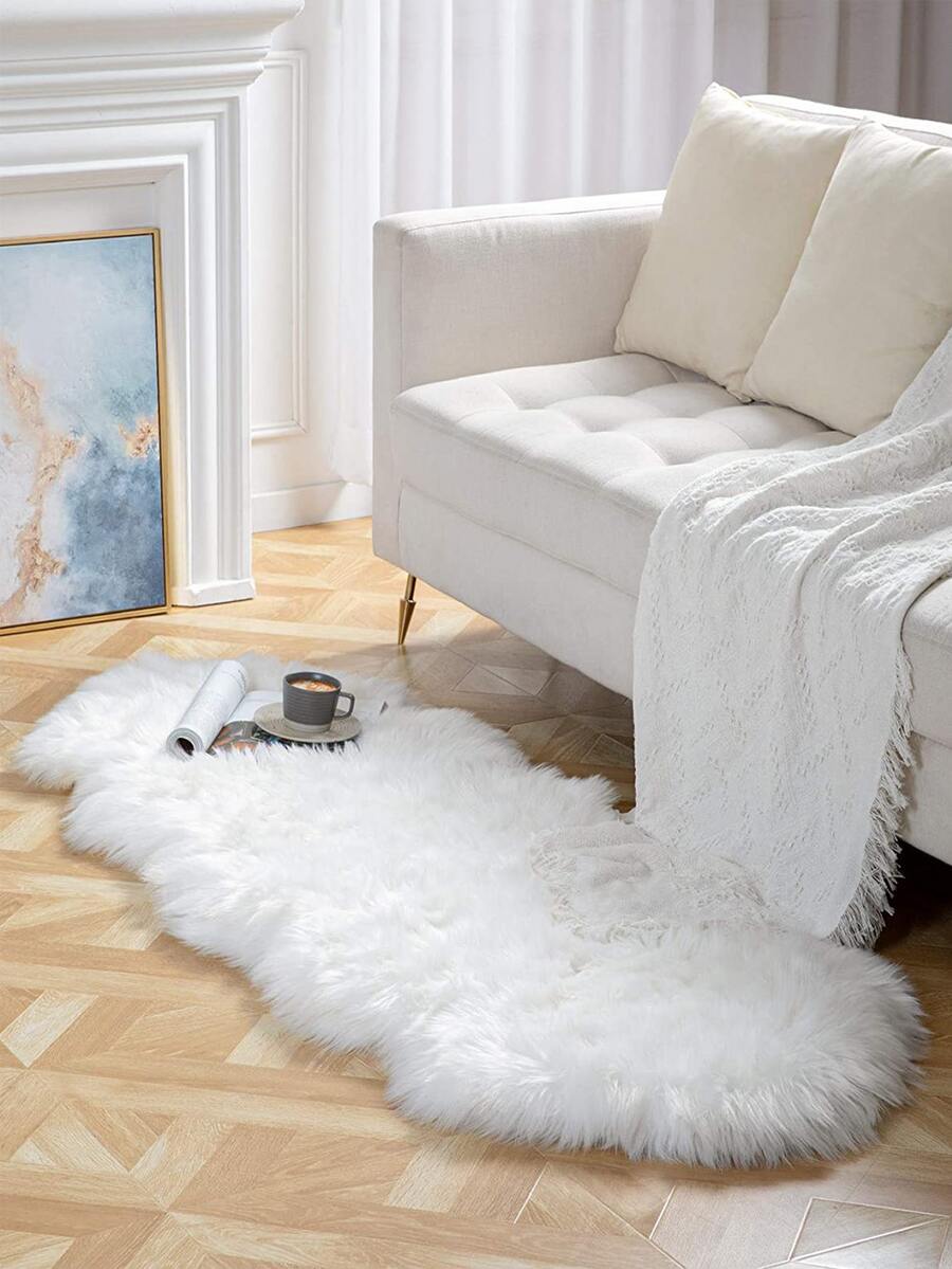 1pc Plain Plush Floor Rug | SHEIN USA