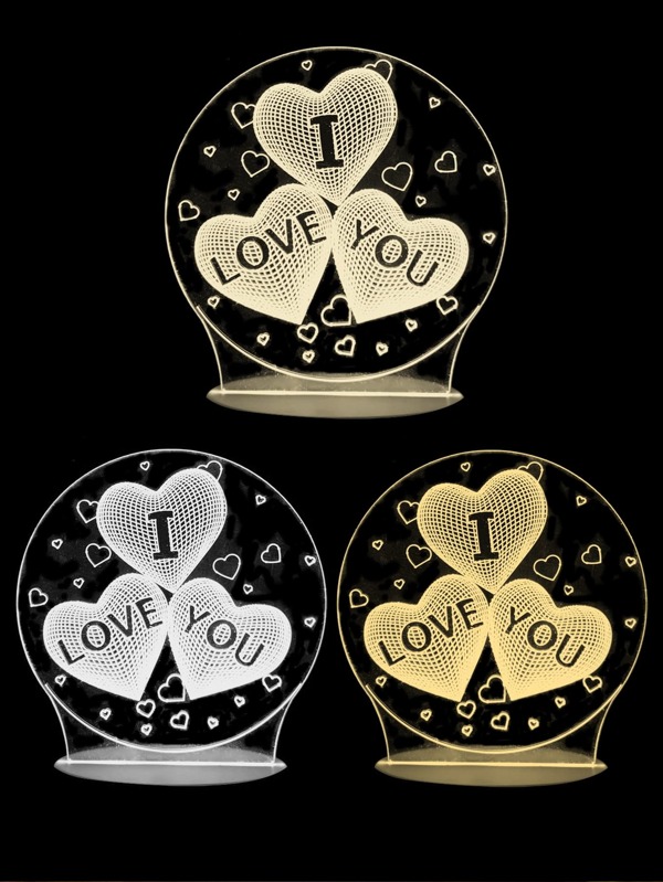 1pc 3 Color Changeable I LOVE YOU 3D Night Light, Modern Letter & Heart ...