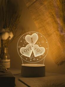 1pc 3 Color Changeable I LOVE YOU 3D Night Light, Modern Letter & Heart ...