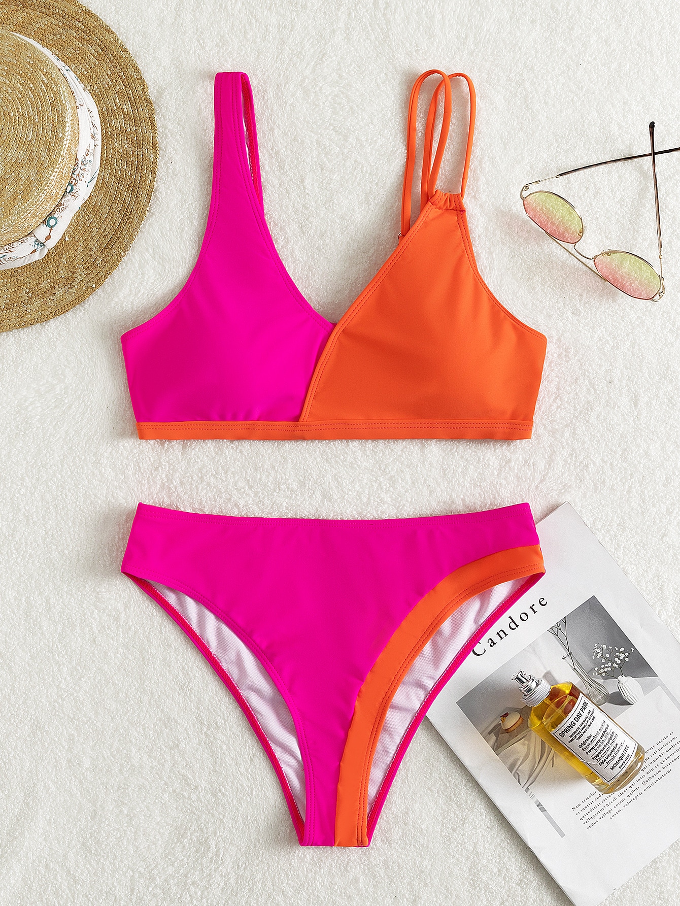 SHEIN Swim Vcay Color Block Bikini Swimsuit | SHEIN USA