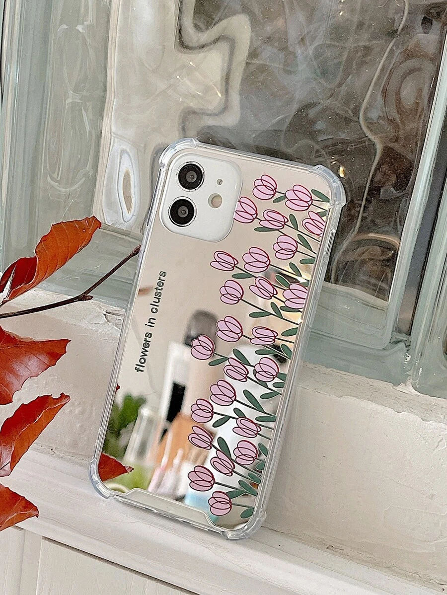 Tulip Painted Mirror Phone Case | SHEIN USA