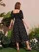 Shein Teen Girls Ditsy Floral Print Shirred Puff Sleeve Dress | Shein Usa