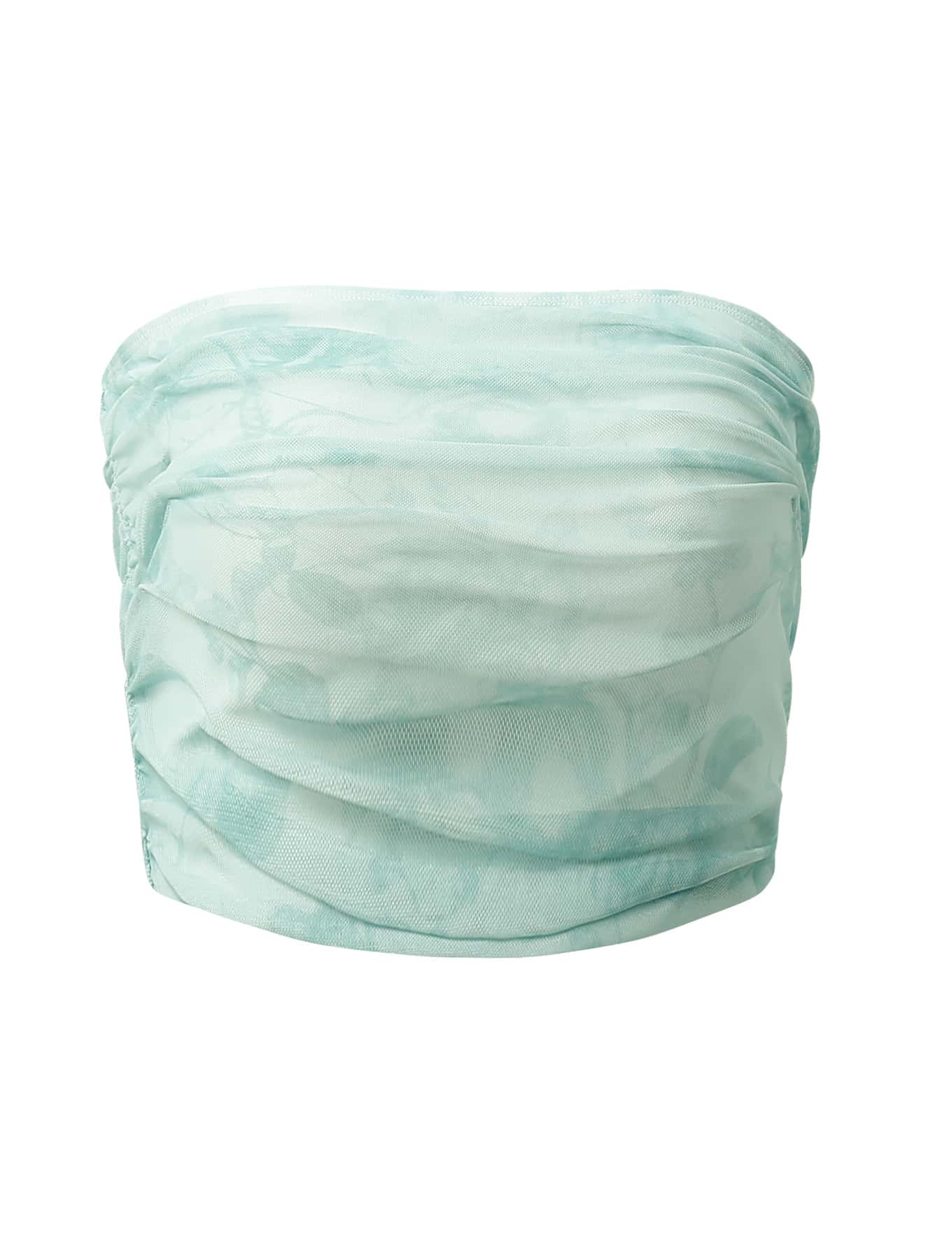 Flirla Ruched Side Mesh Tube Top | SHEIN USA