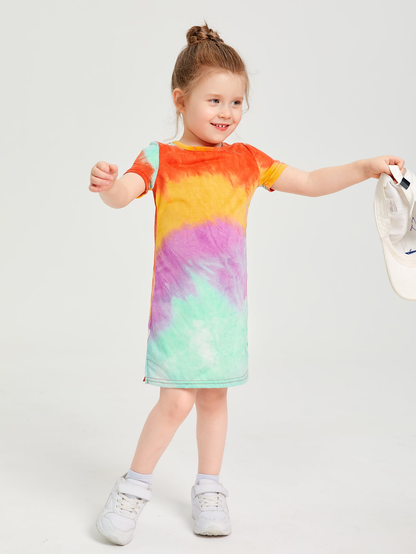 SHEIN Toddler Girls Tie Dye Tee Dress