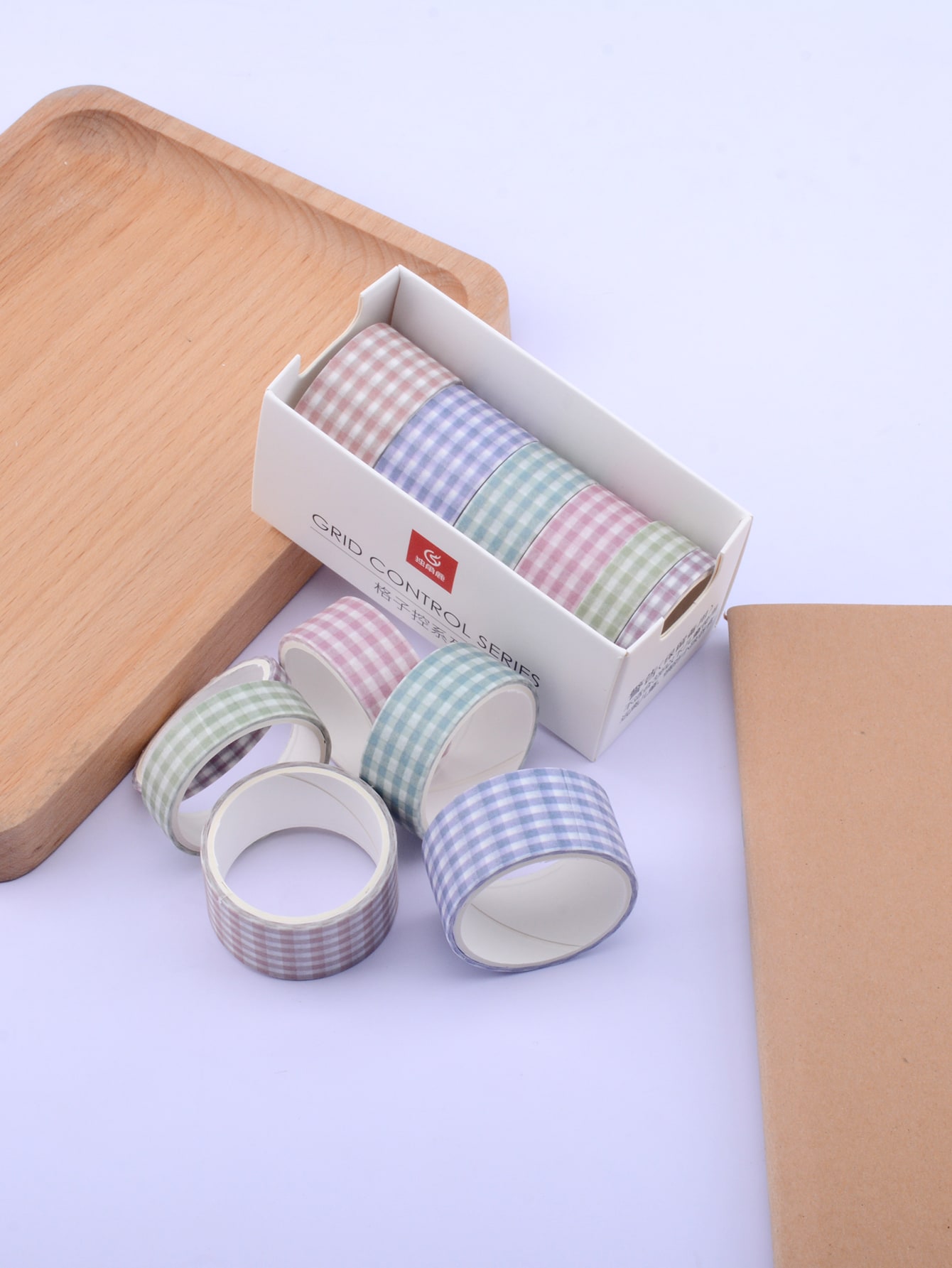 6rolls Plaid Pattern Washi Tape