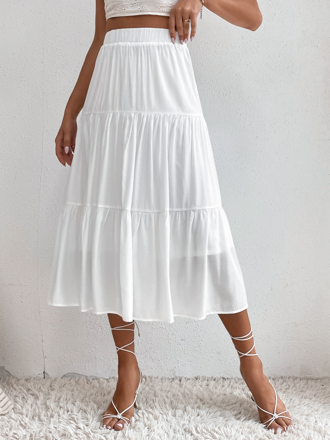 SHEIN Tall Rock mit elastisch Bund Rüschen