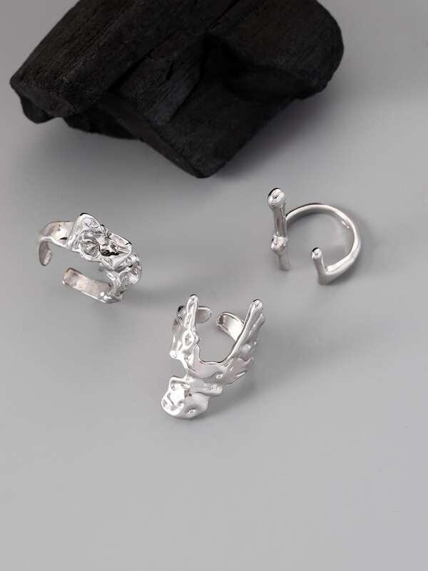 Fashionabla och populära 3 st män strukturerad ring punk hip pop stil ...