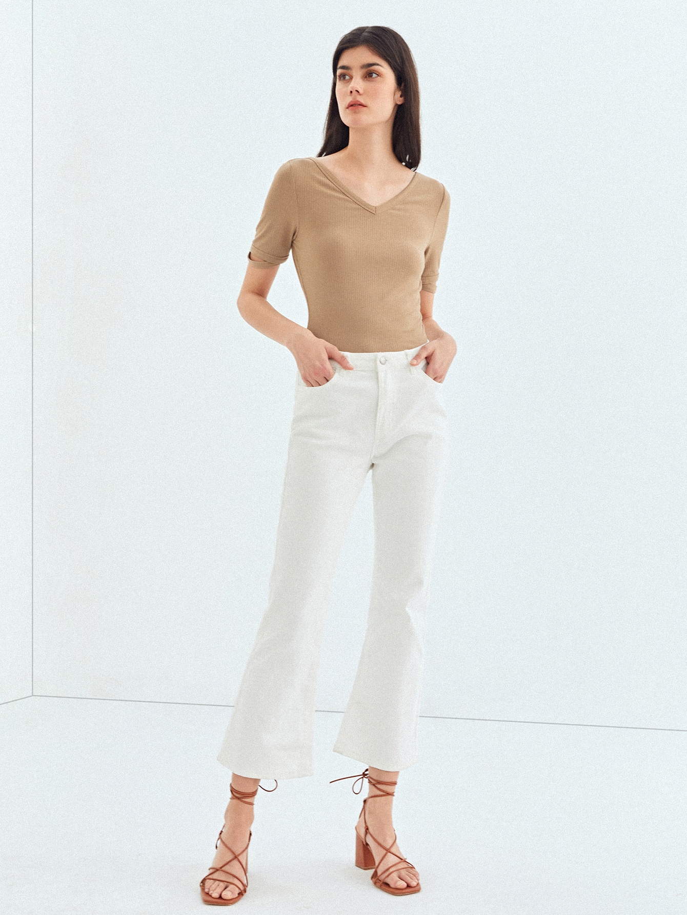 SHEIN Recycled Polyester Low Back T-Shirt | SHEIN USA