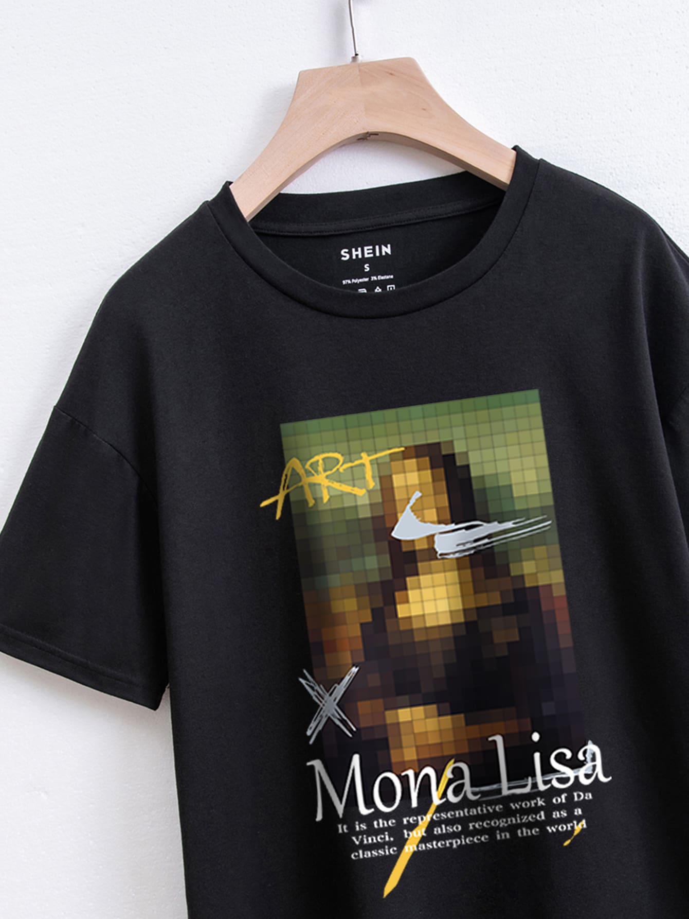 INAWLY Figure And Slogan Graphic Tee ART Mona Lisa It Is The ...