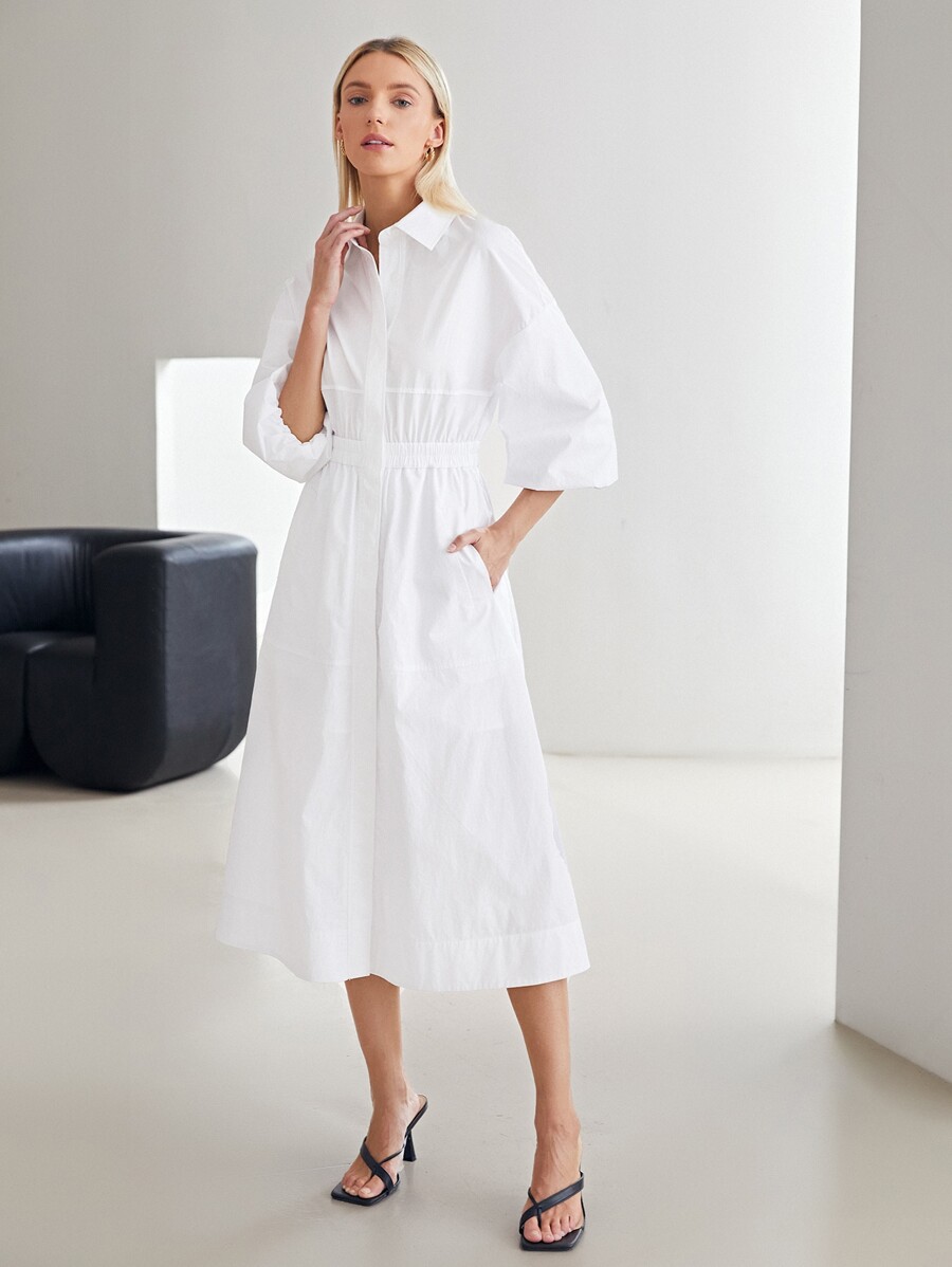 MOTF PREMIUM BISHOP SLEEVE DRESS | SHEIN UK