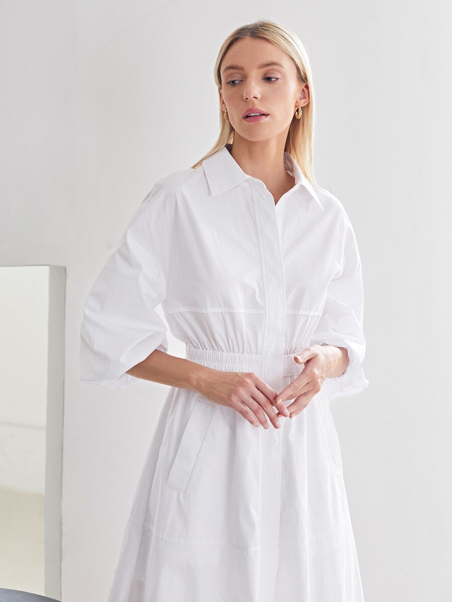 MOTF PREMIUM BISHOP SLEEVE DRESS | SHEIN UK