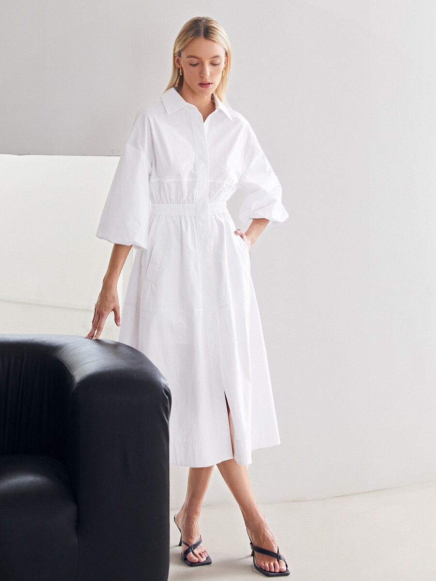 MOTF PREMIUM BISHOP SLEEVE DRESS | SHEIN UK