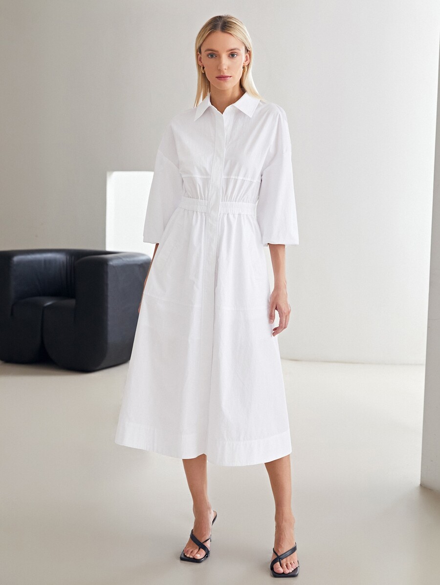 MOTF PREMIUM BISHOP SLEEVE DRESS | SHEIN UK