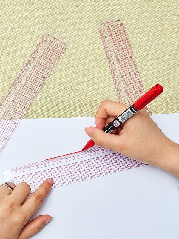 1pc Plastic 90 Degree Angle Ruler, L-Shaped Drawing Sewing Measure ...