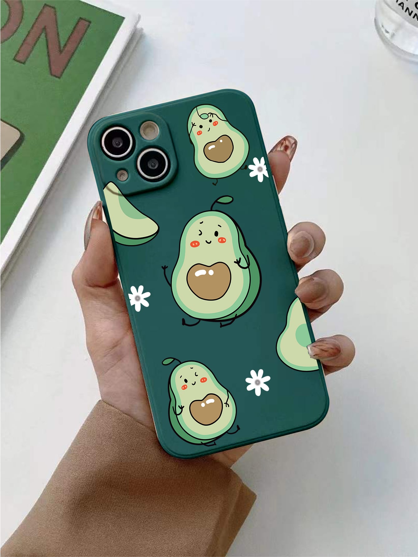 Funda para móvil con dibujos animados aguacate