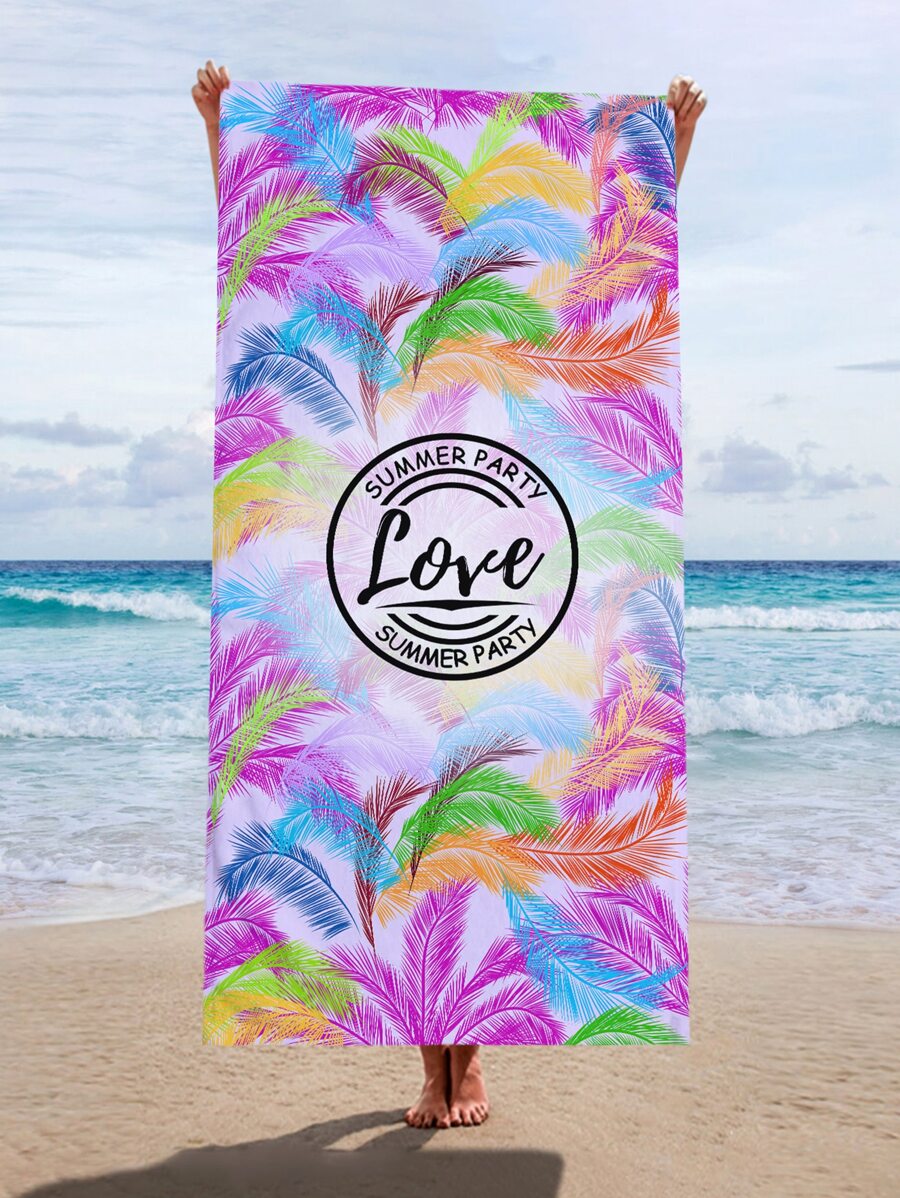 Leaf Print Beach Towel | SHEIN USA