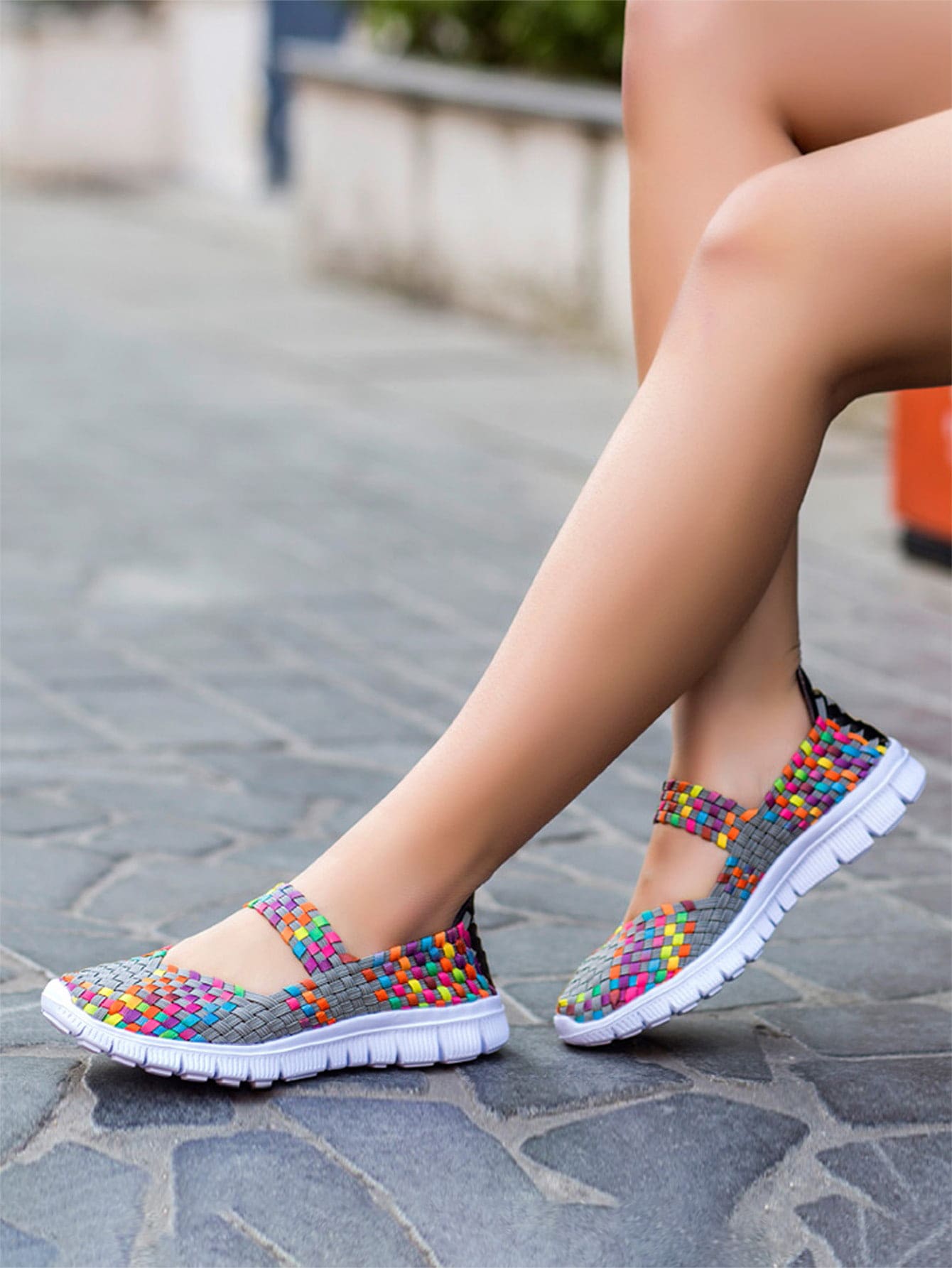 Women's Casual Sports Shoes, Color-block Mary Jane Athletic Shoes ...