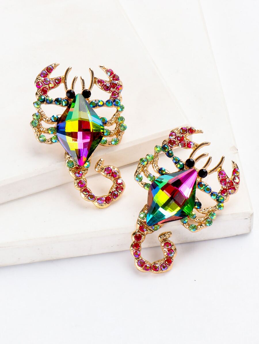 Rhinestone Scorpion Shaped Earrings | SHEIN USA