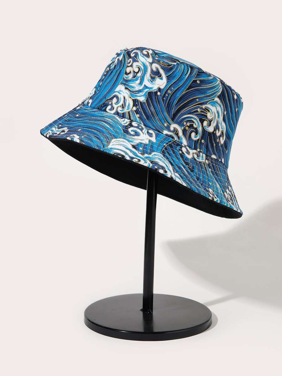 Wave Print Reversible Bucket Hat | SHEIN USA