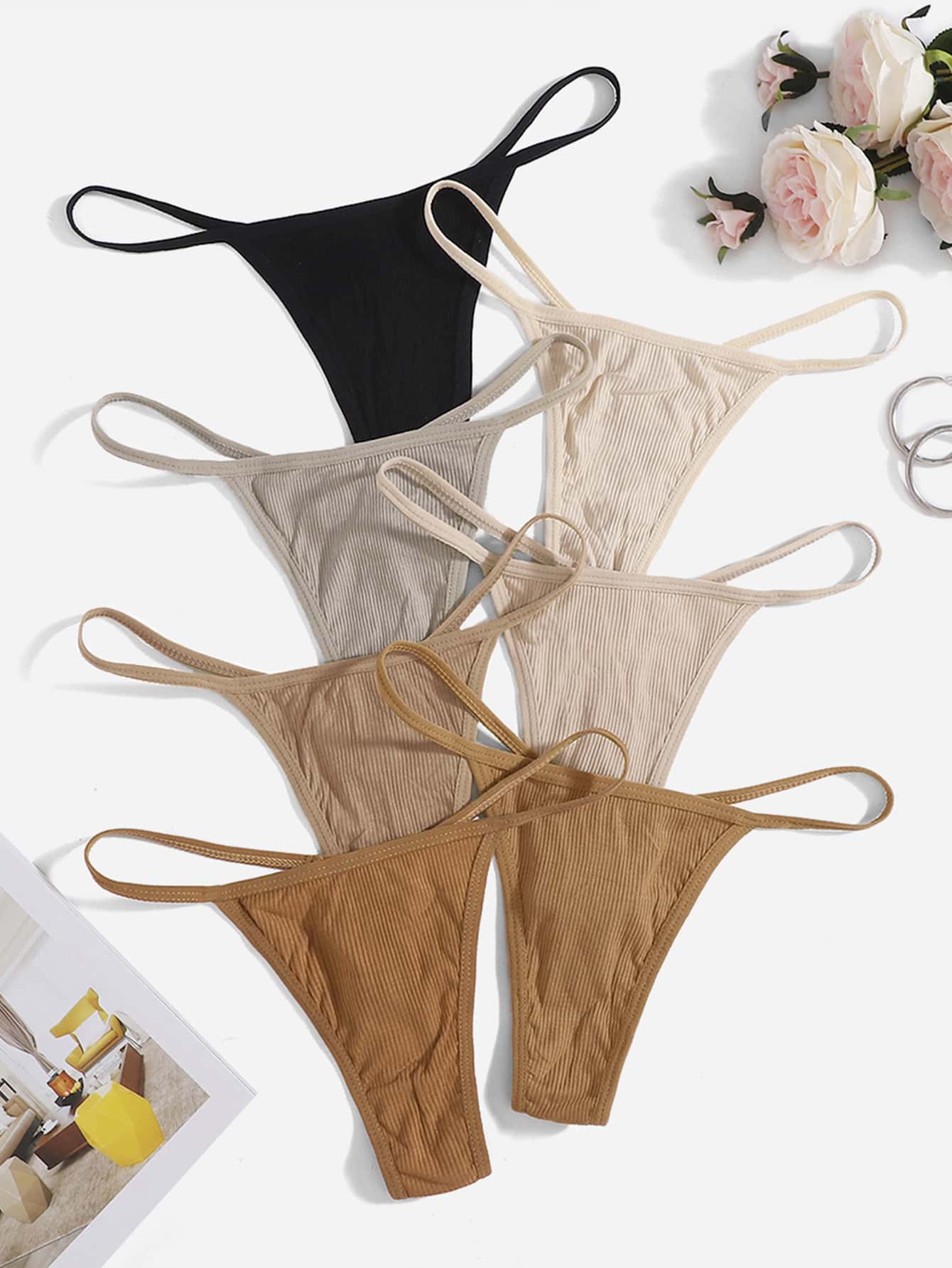 7packs Rib Sexy G-Strings Set | SHEIN USA