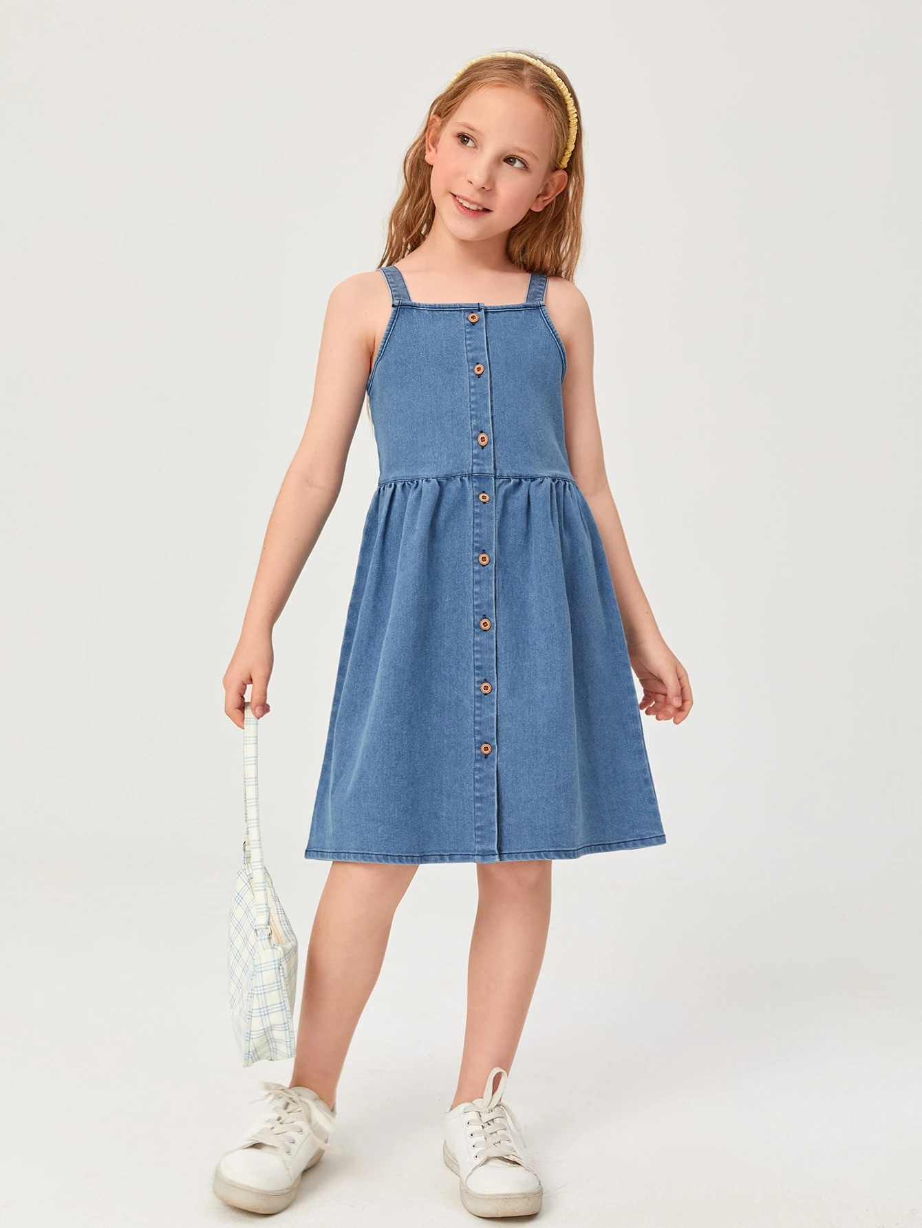 Mädchen Cami Denim Kleid mit Knopf vorne | aktuelle Trends, günstig ...