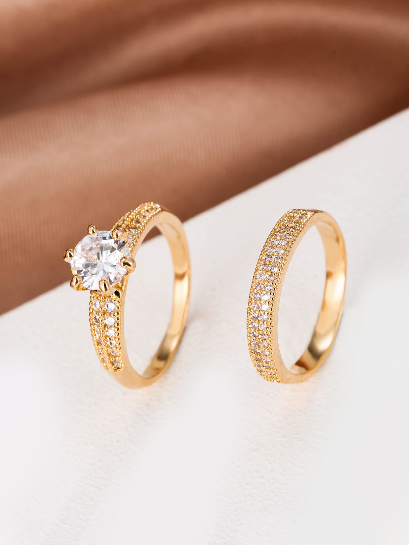 2pcs Zircon Decor Ring